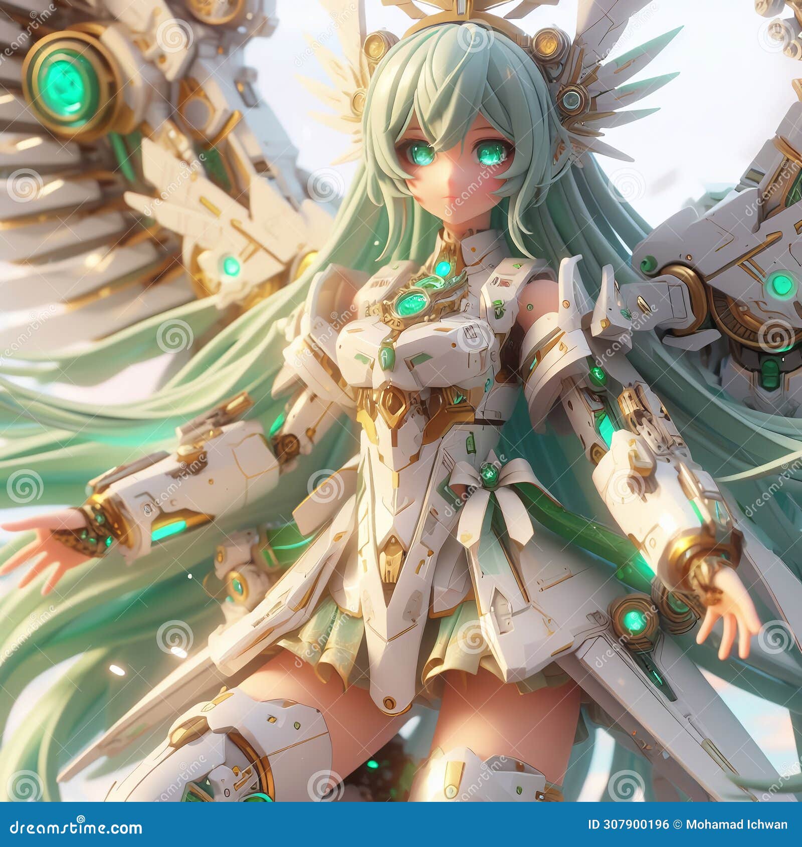 AI-Generated Image, Celestial Techno-Warrior: the Radiant Guardian ...