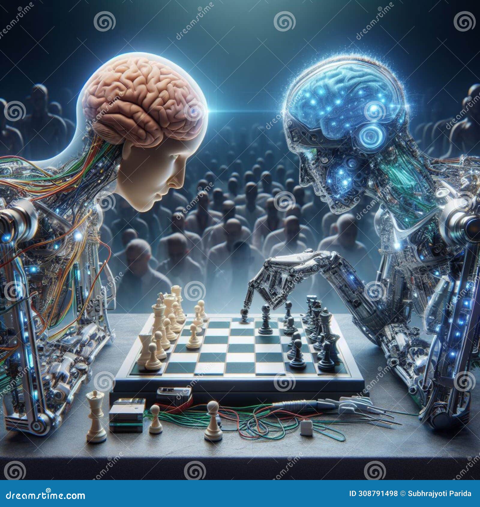 AI Generated Image of a Chess Match in Progress between AI Enabled ...