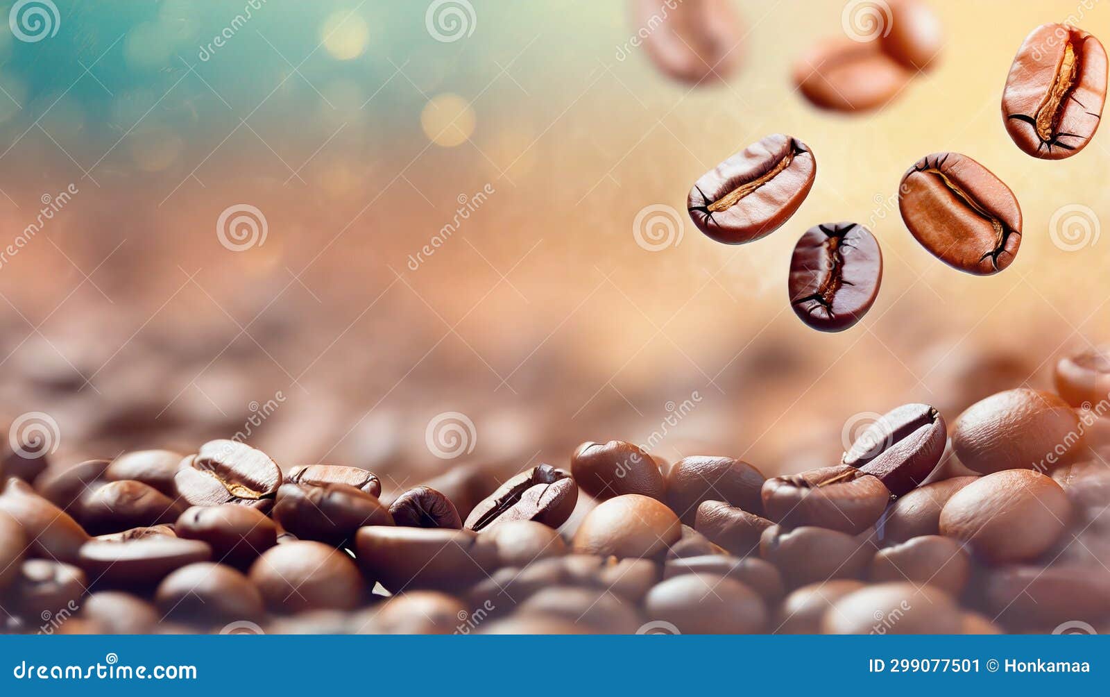 Coffee beans falling down stock illustration. Illustration of table ...
