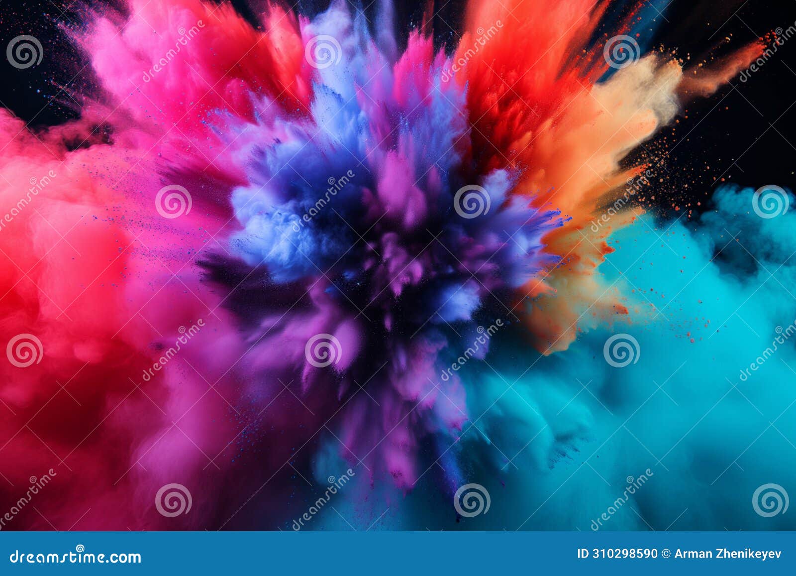 Colorful Powder Paint Explosion at High Speed Stock Illustration ...
