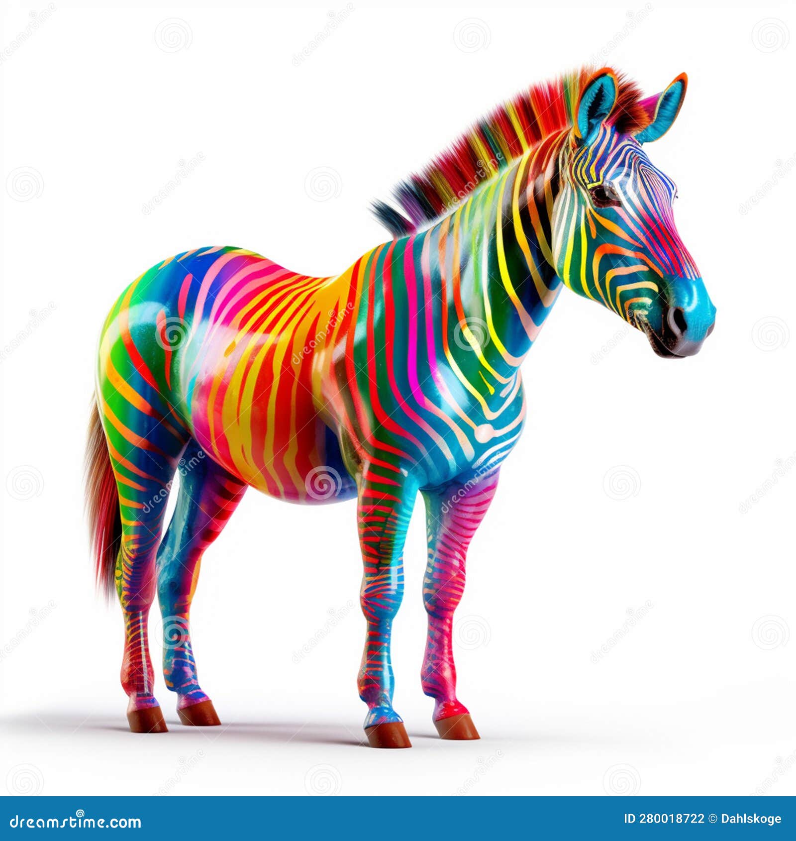 Rainbow colored zebra stock photo. Illustration of stallion - 280018722