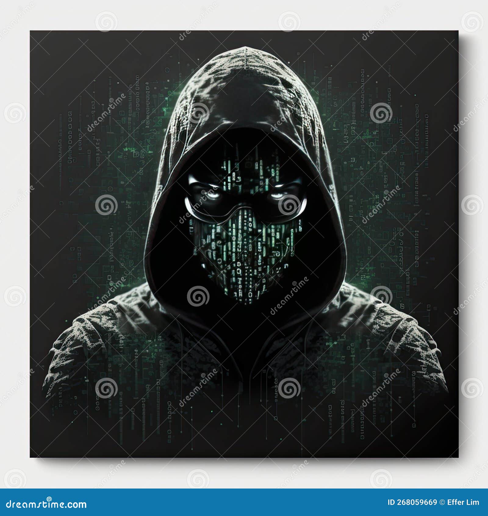 Ai Generated Image Computer Hacker Front View Stock Illustration ...