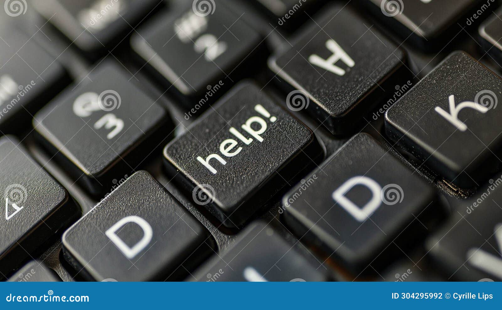 AI-Generated Image: Computer Keyboard with "Help!" Key Stock ...