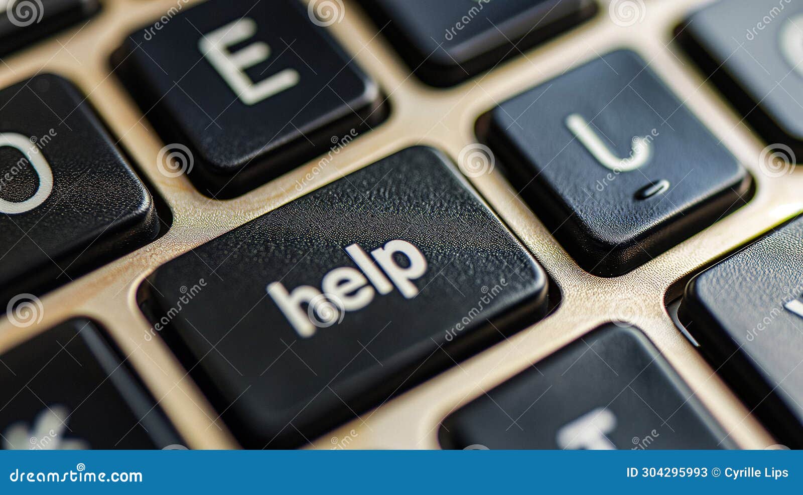 AI-Generated Image: Computer Keyboard with "Help!" Key Stock ...
