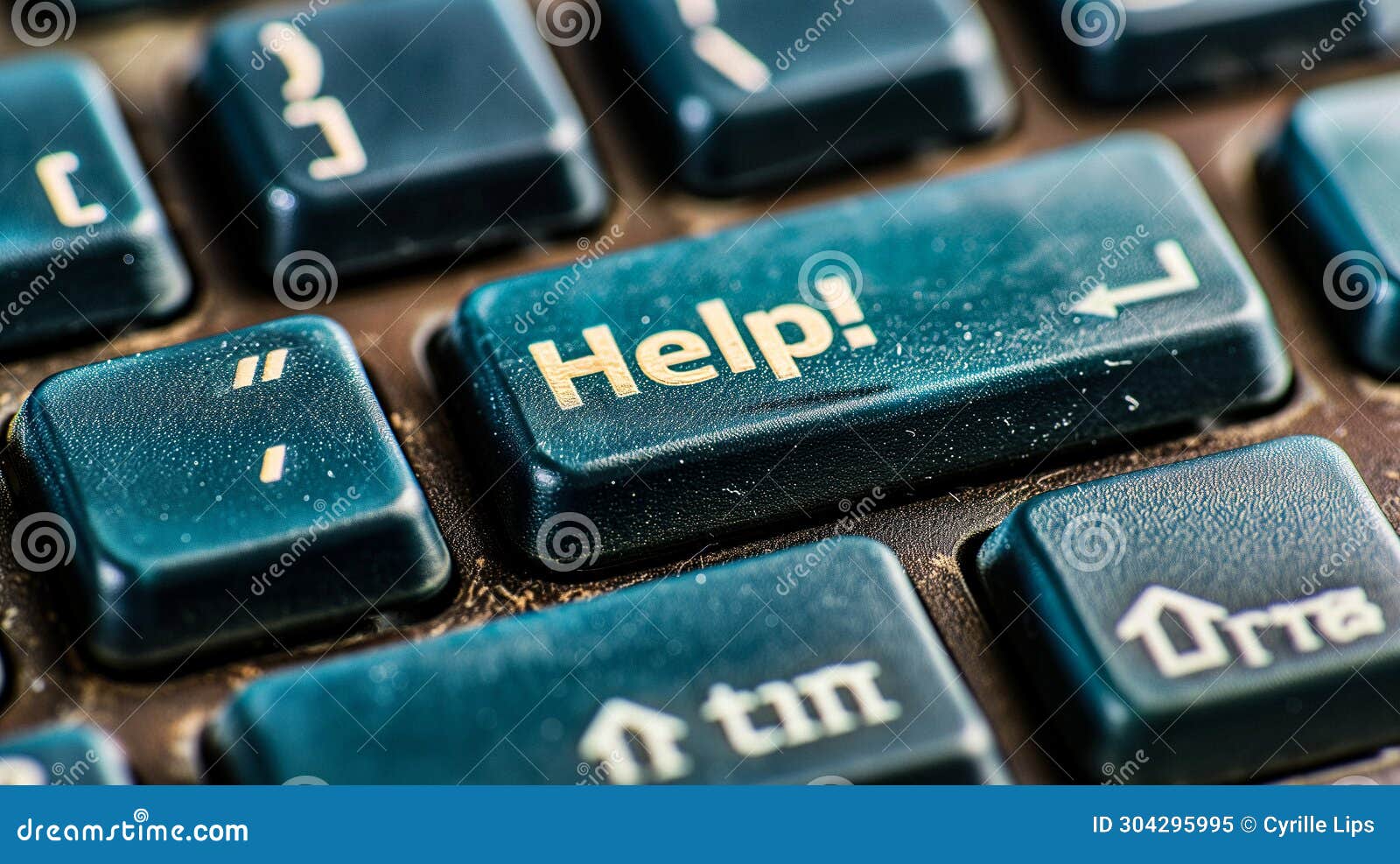 AI-Generated Image: Computer Keyboard with "Help!" Key Stock ...