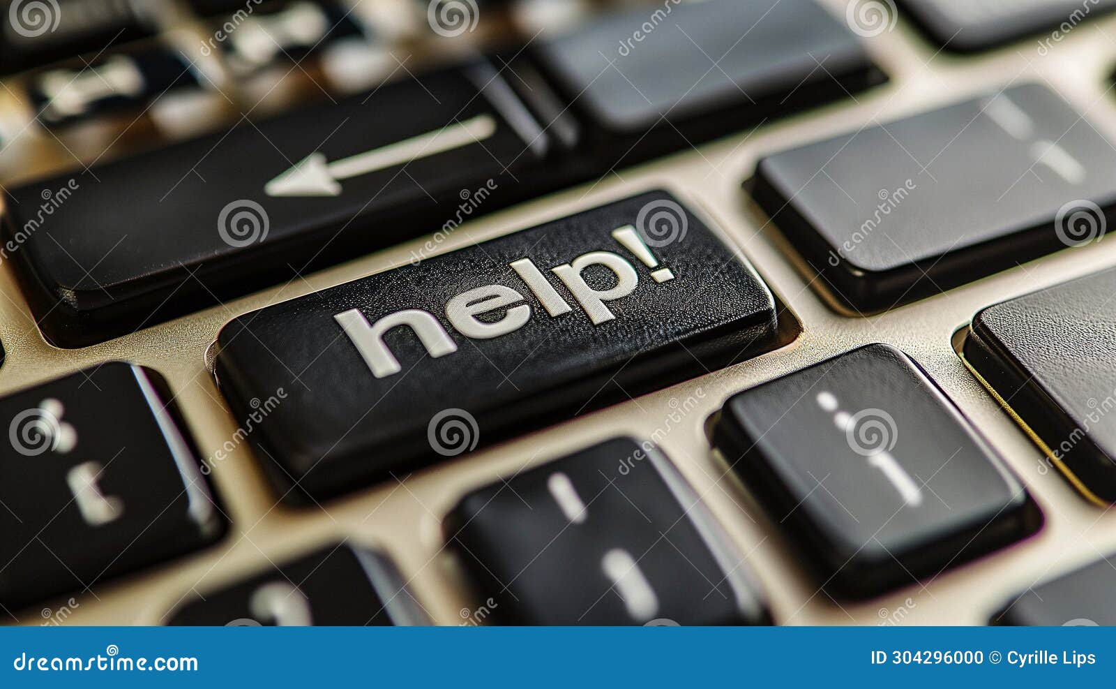AI-Generated Image: Computer Keyboard with "Help!" Key Stock ...