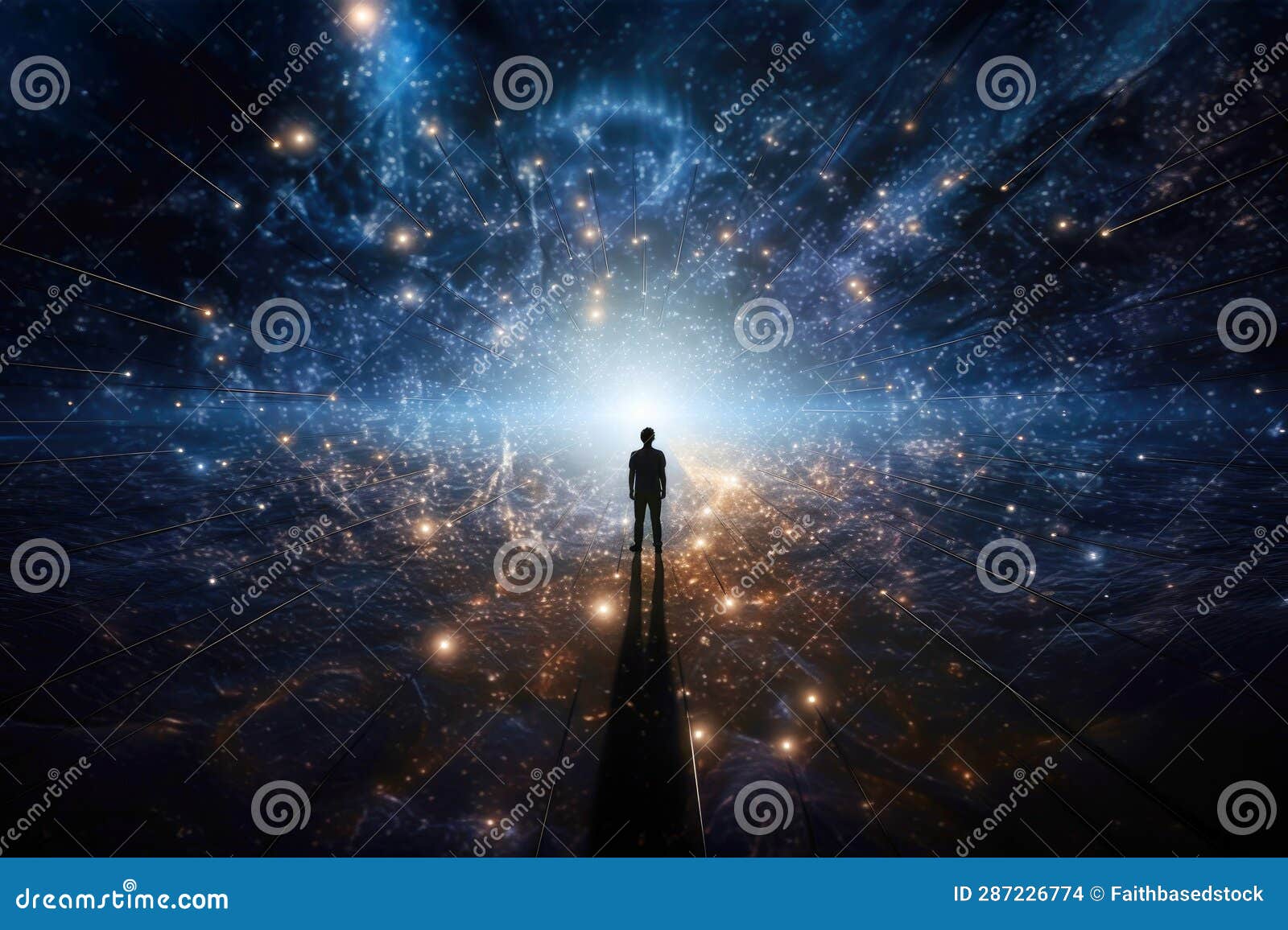 Conceptual Image of a Man Standing on the Edge of the Abyss Stock ...