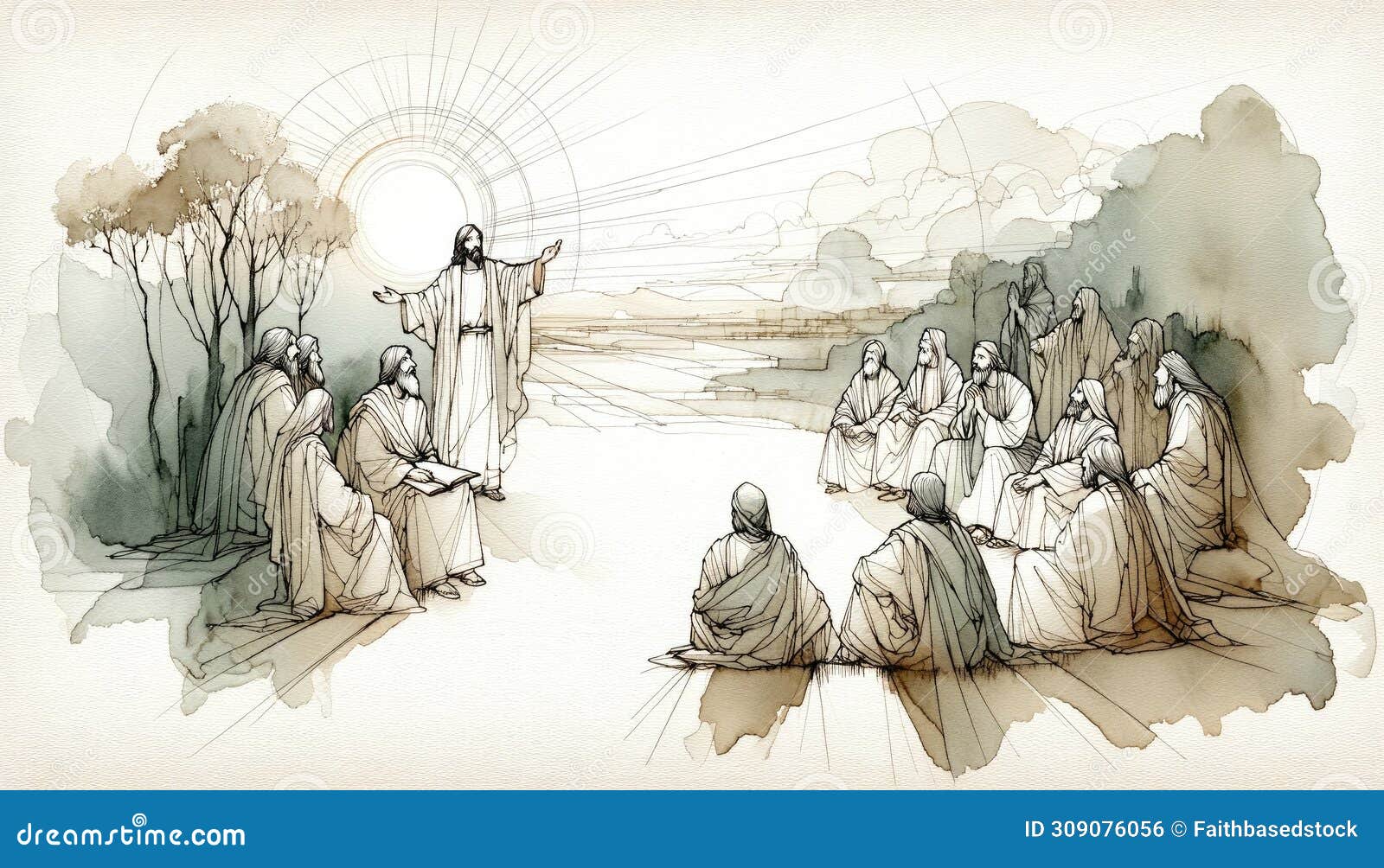 Confession of Peter: Proclamation As Christ. Digital Drawing Stock ...