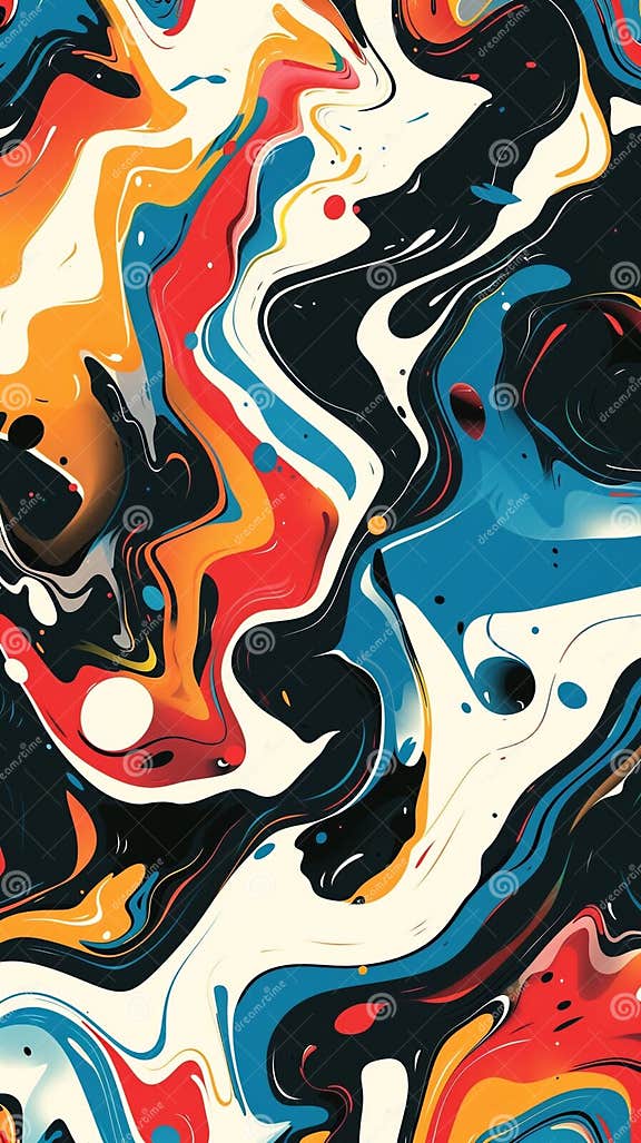 Abstract Lines and Colors Creating a Dynamic Pattern Stock Illustration ...