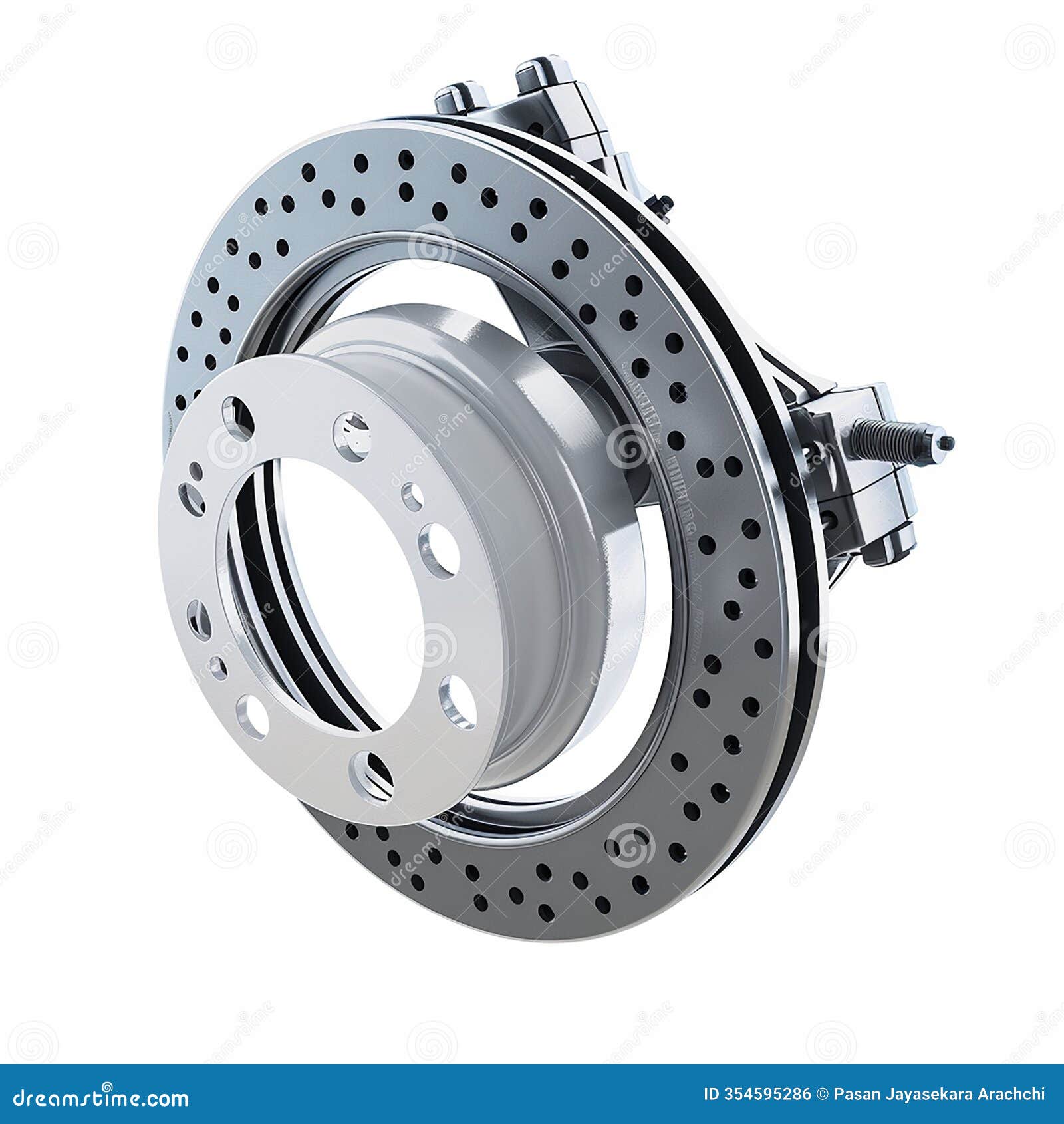 Car Brake Caliper on White Background Stock Illustration - Illustration ...