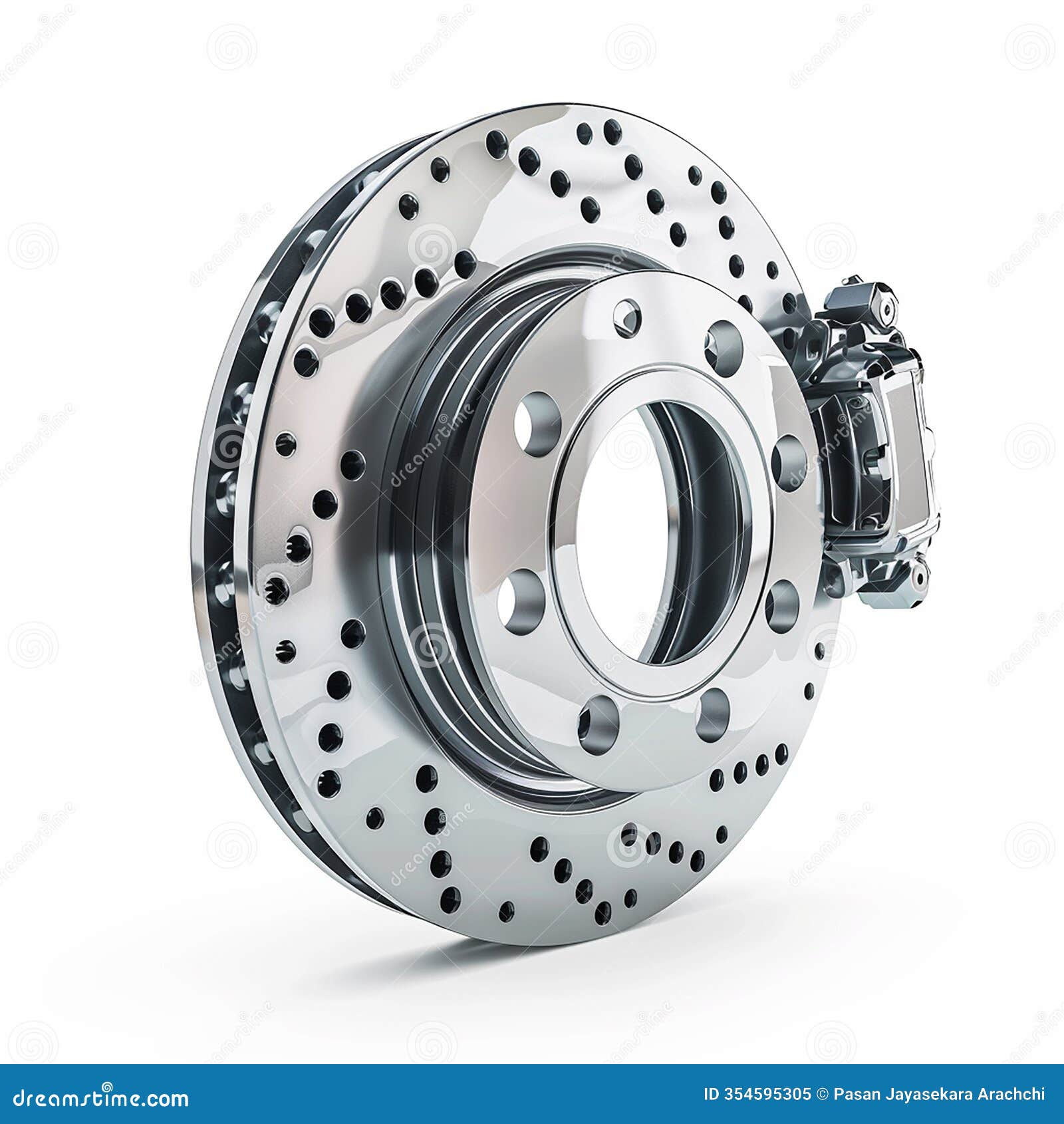 Car Brake Caliper on White Background Stock Illustration - Illustration ...