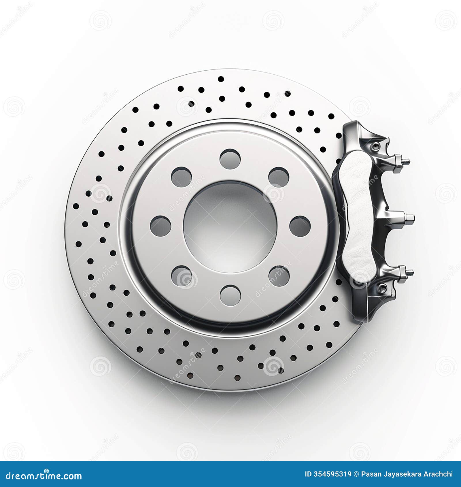 Car Brake Caliper on White Background Stock Illustration - Illustration ...