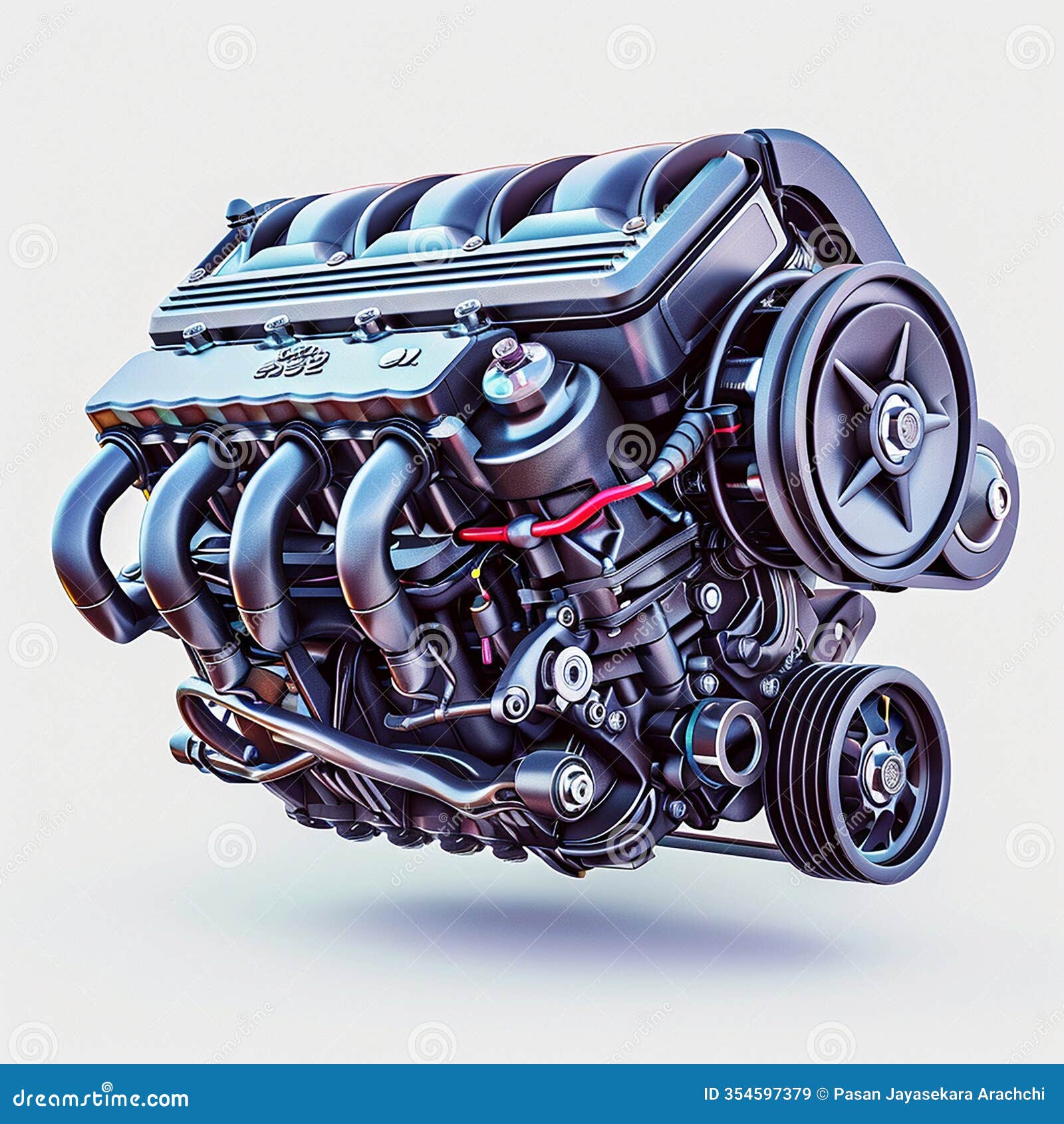 3D Icon of a Car Engine on a White Background Stock Illustration ...