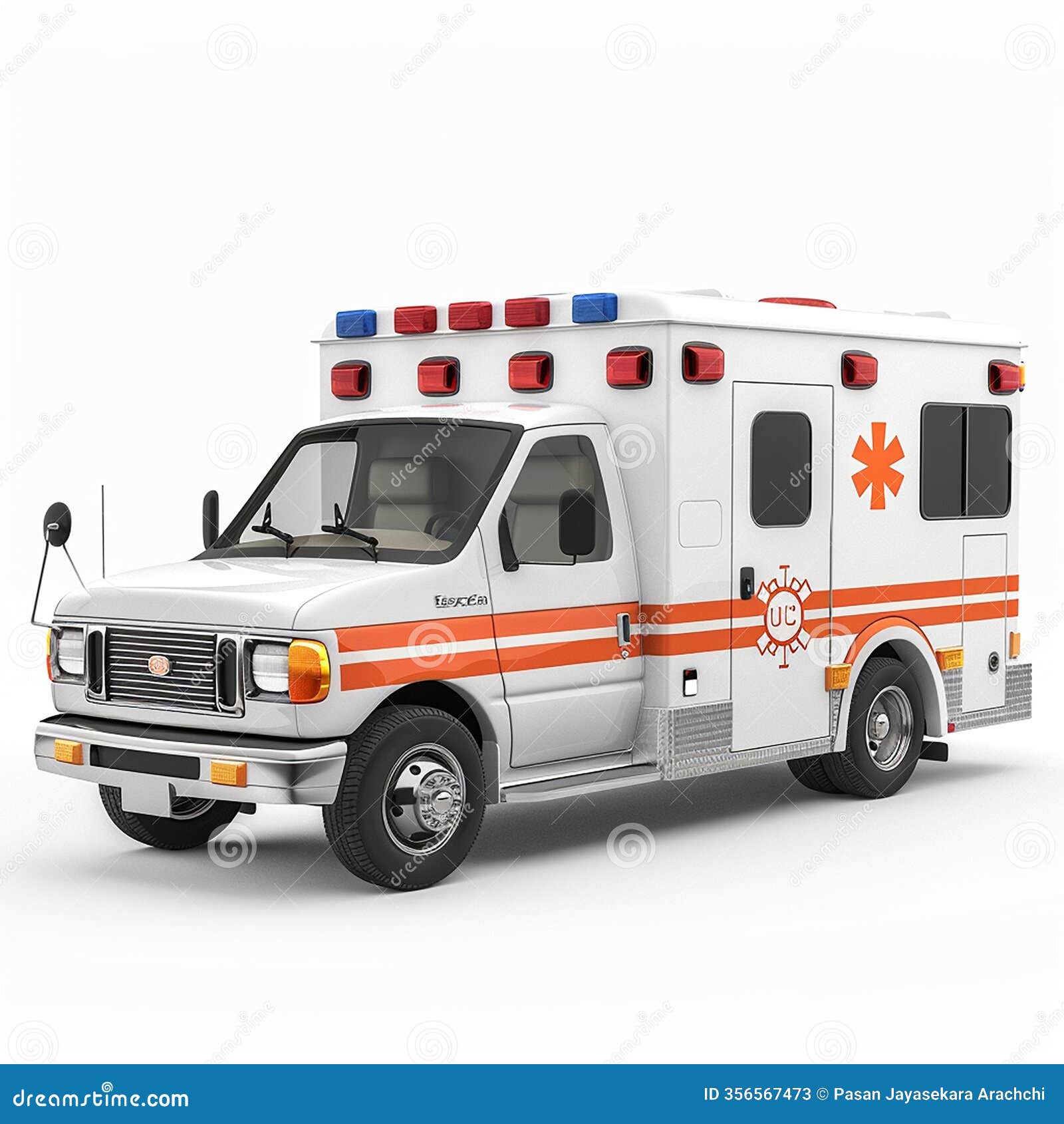 Ambulance Car With Red And White Colors As Medically Equipped Vehicle ...
