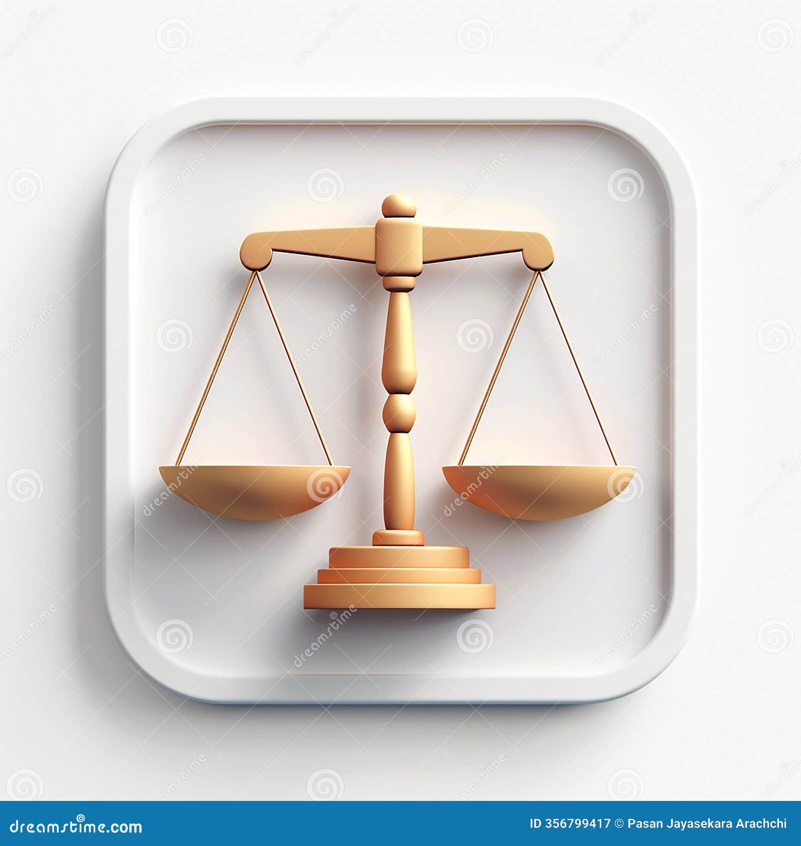 A 3D Icon of Scales with a White Background Stock Illustration ...