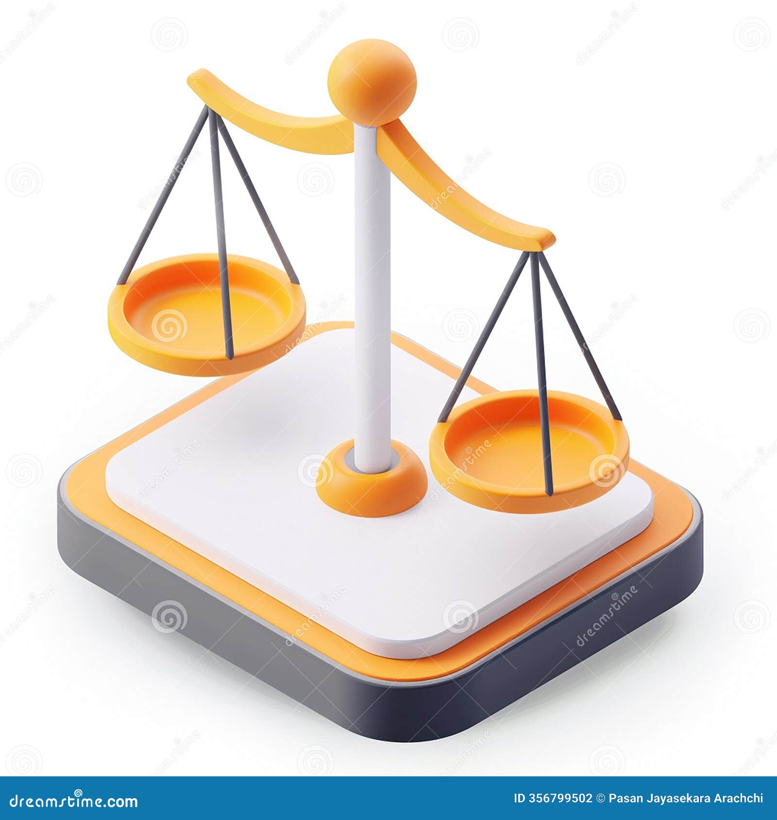 A 3D Icon of Scales with a White Background Stock Illustration ...