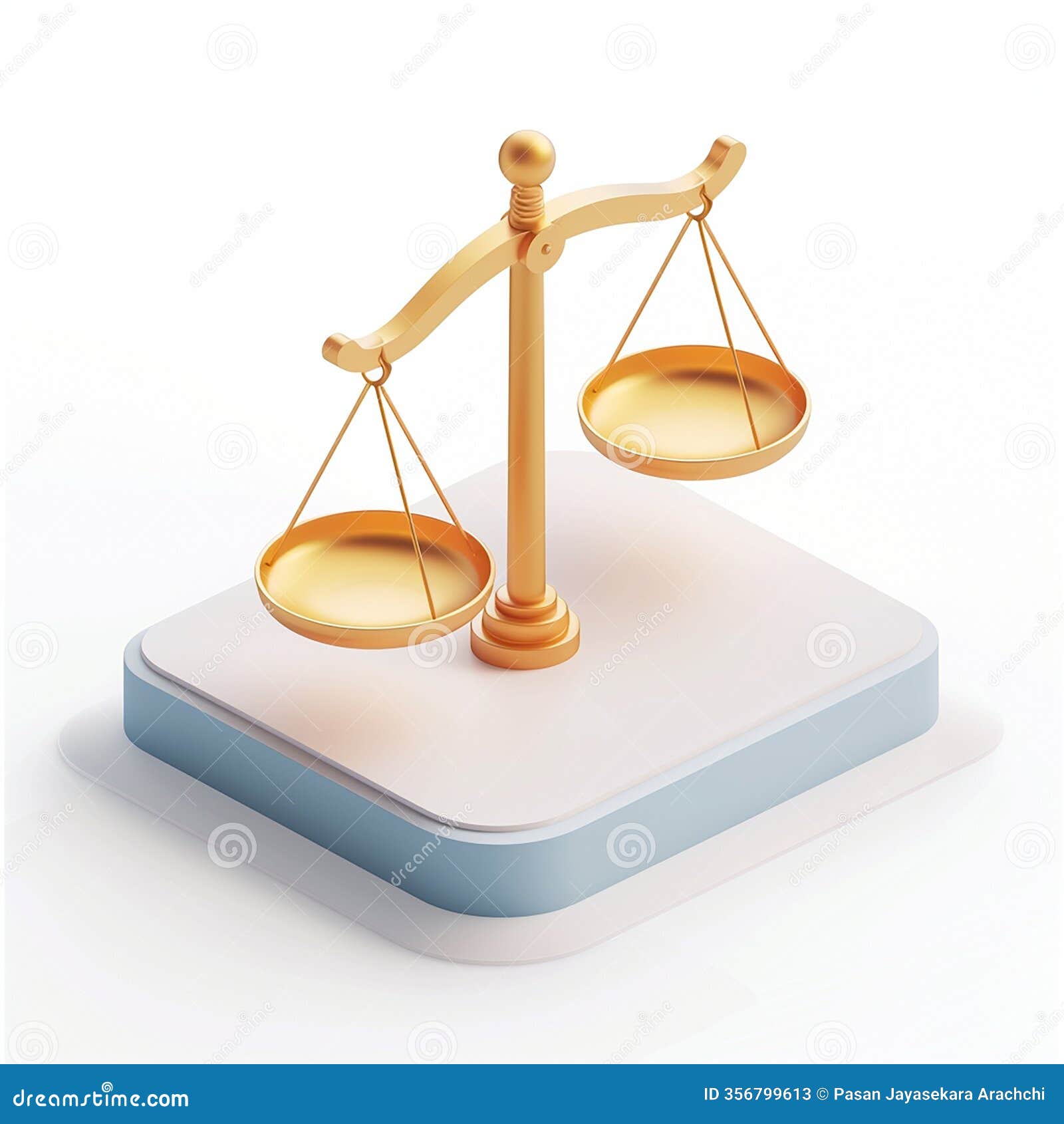 A 3D Icon of Scales with a White Background Stock Illustration ...