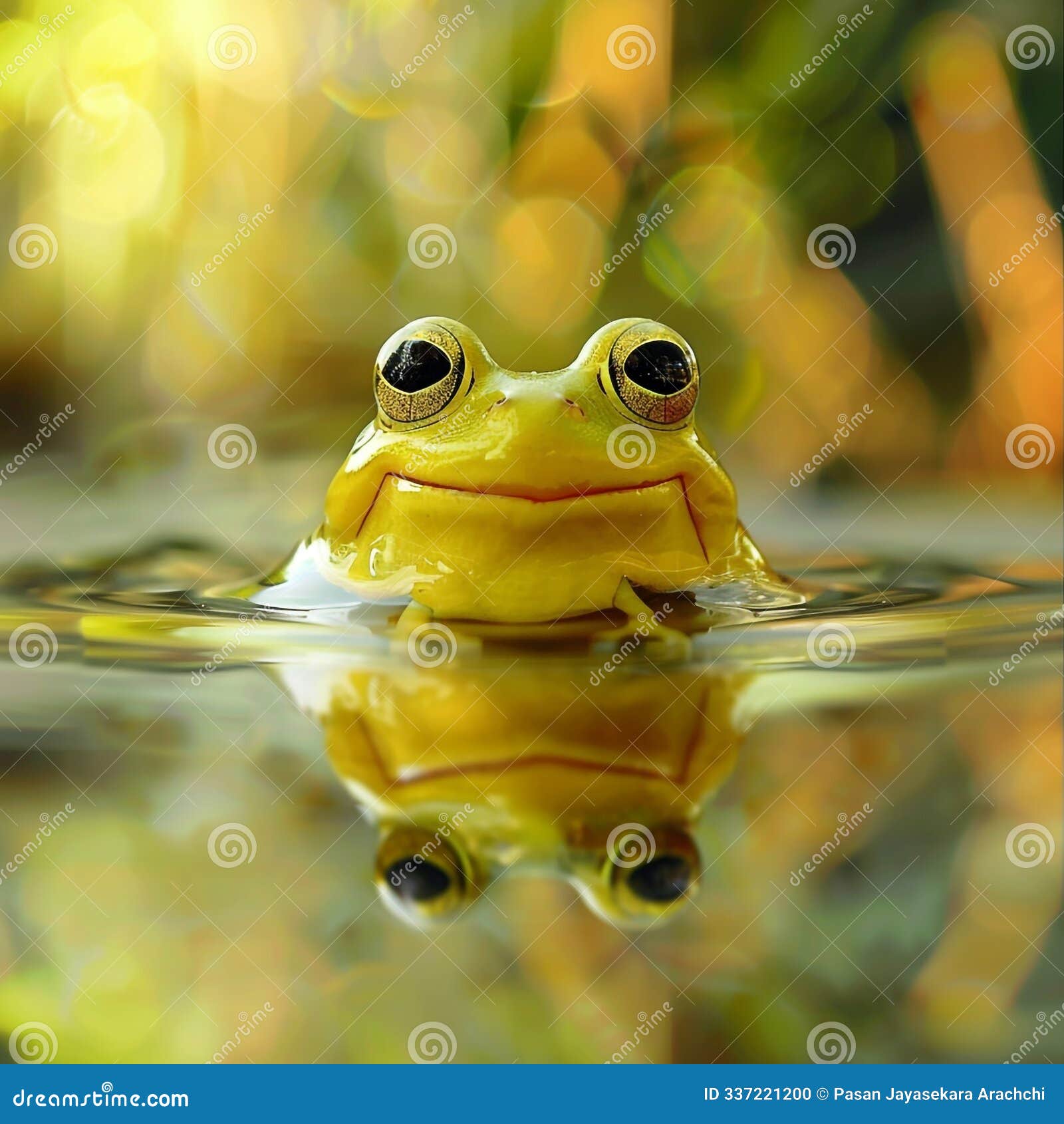 Frog Jumping in Pond with Smiley Face Stock Illustration - Illustration ...