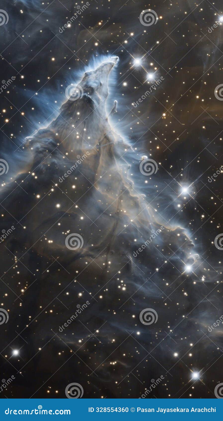Ghost Nebula Revealing Its Faint Emission in Cepheus Stock Illustration - Illustration of night ...