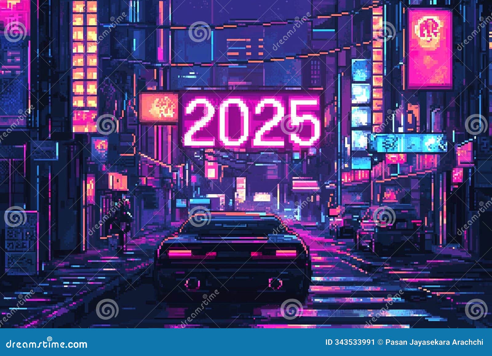 2025 Illustrated In Pixel Art Style Digital Game Background Stock Image ...