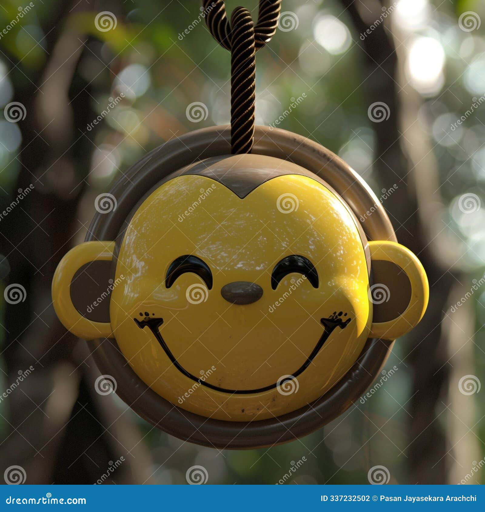 Monkey Swinging from Trees with a Smiley Face Stock Illustration ...