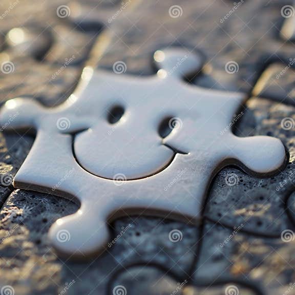 Smiley Face Assembling Jigsaw Puzzle Pieces Stock Illustration ...