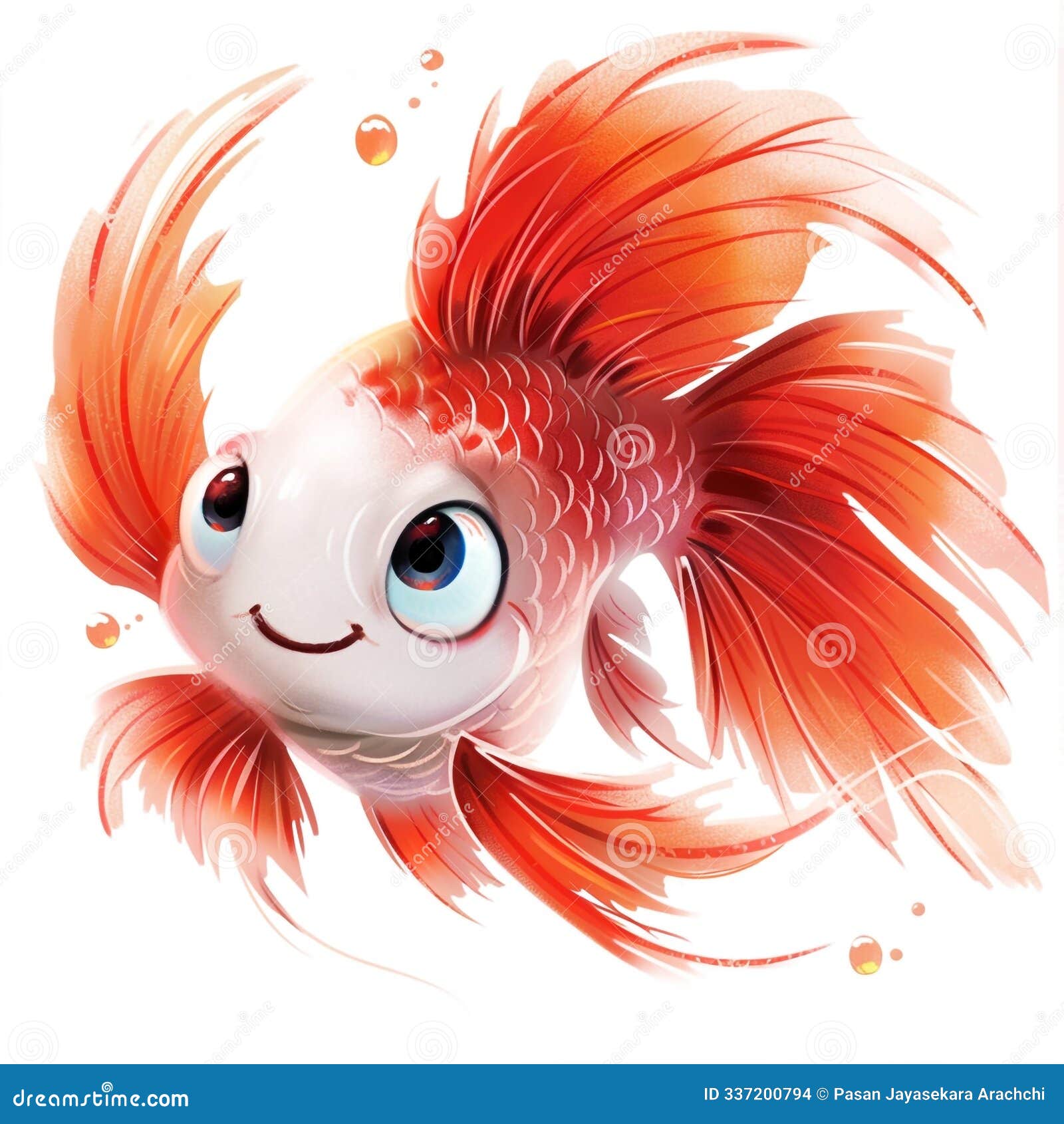 Smiley Face with Betta Fish Flaring Fins Stock Illustration ...