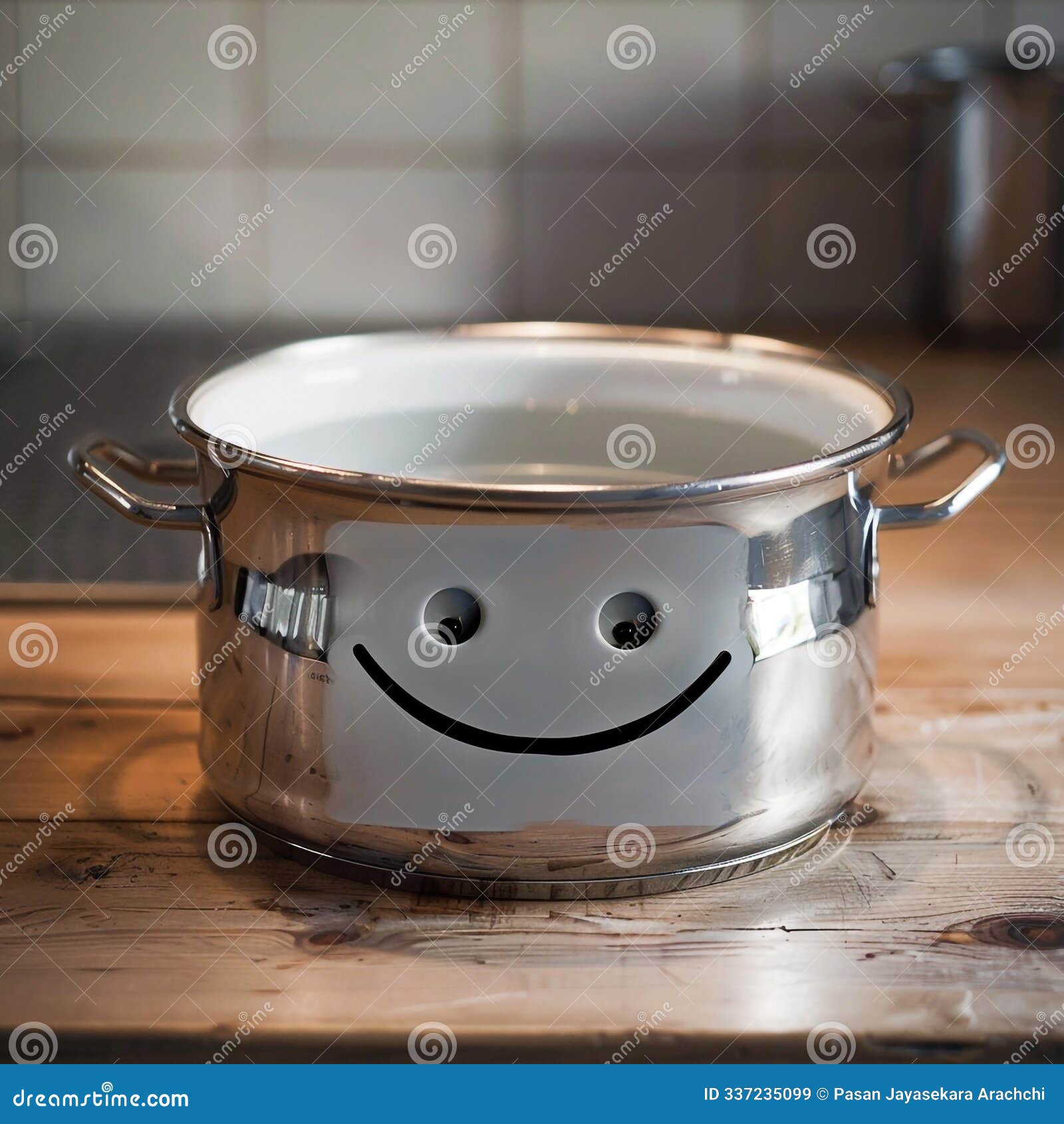 Smiley Face Boiling Water in a Pot Stock Illustration - Illustration of ...