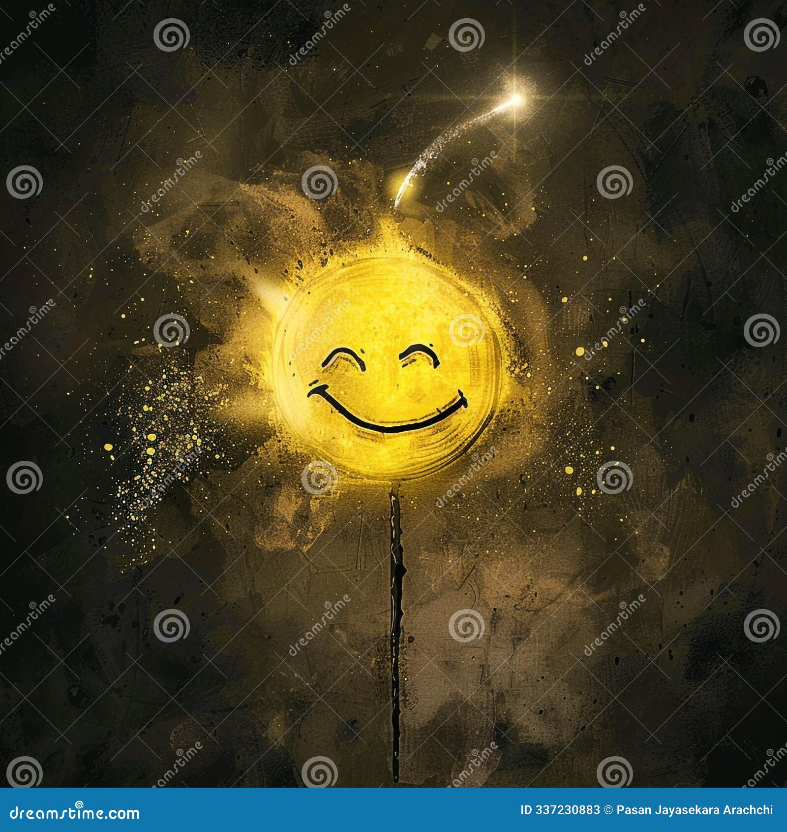 Smiley Face Casting Spells with a Magic Wand Stock Illustration ...