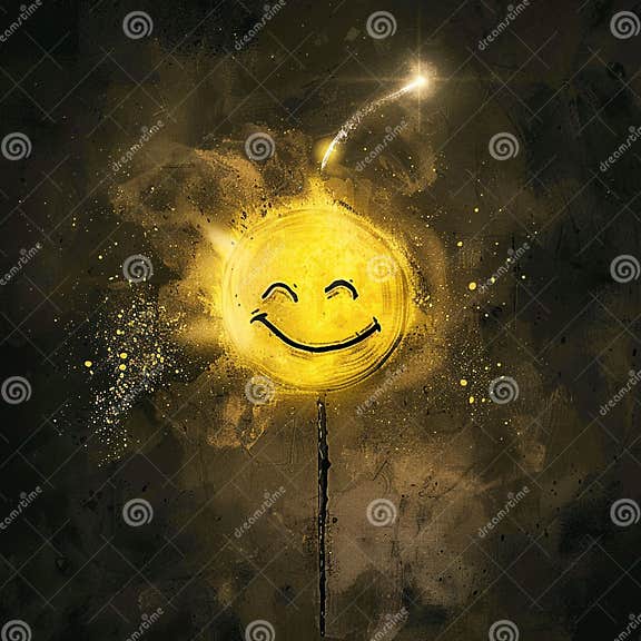 Smiley Face Casting Spells with a Magic Wand Stock Illustration ...
