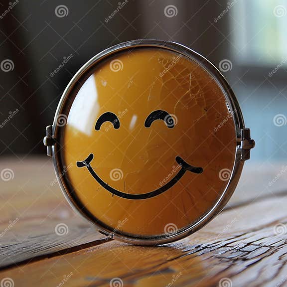 Smiley Face Checking Appearance in Mirror Stock Illustration ...