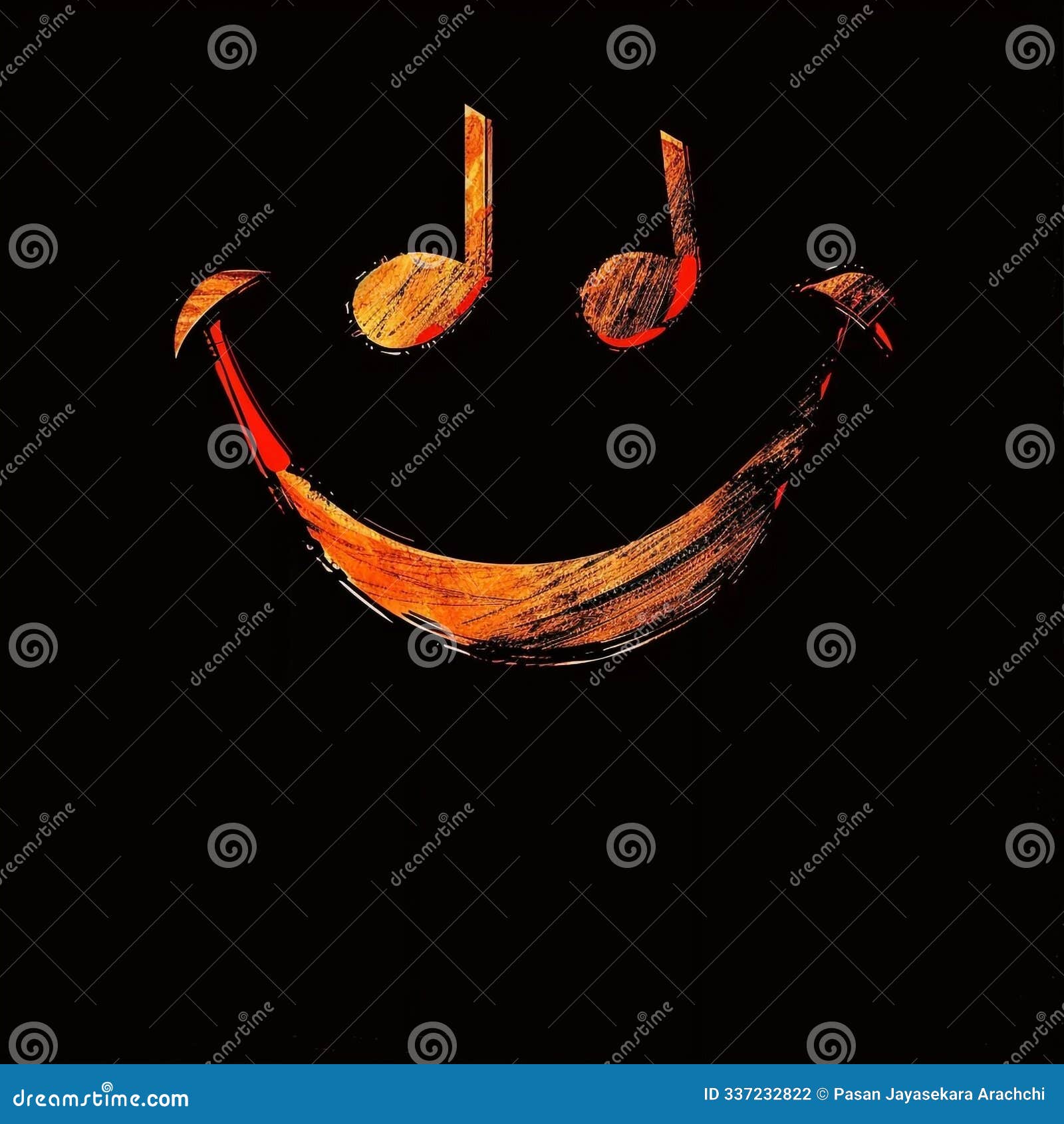 Smiley Face Composing a Song with a Musical Note Stock Illustration ...