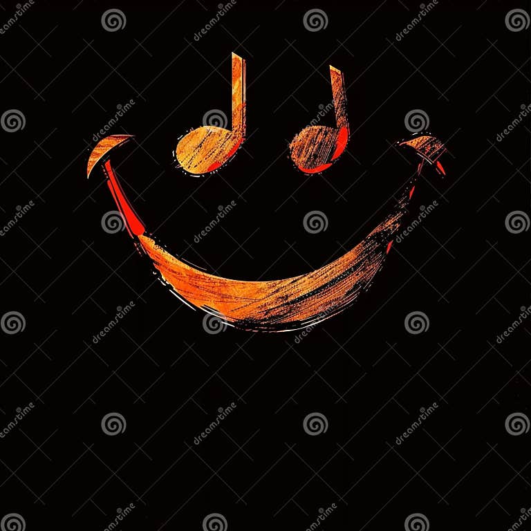 Smiley Face Composing a Song with a Musical Note Stock Illustration ...