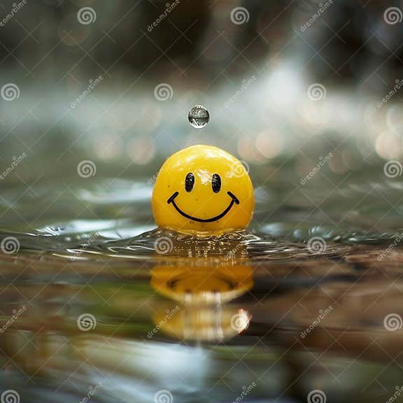 Smiley Face Dropping Raindrop Stock Illustration - Illustration of ...