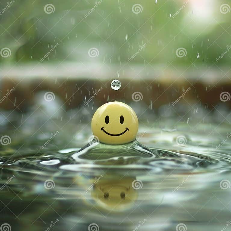 Smiley Face Dropping Raindrop Stock Illustration - Illustration of ...