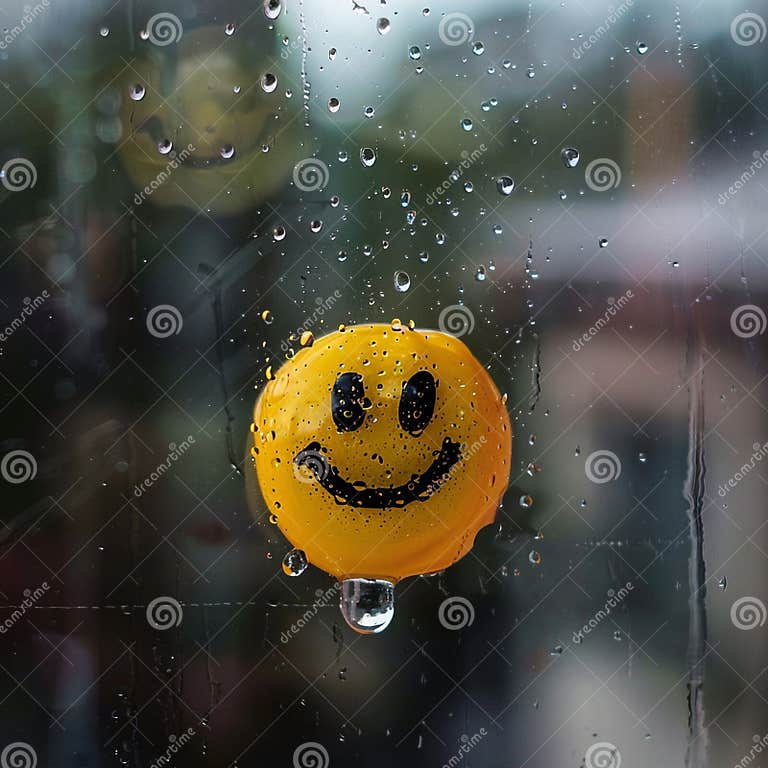 Smiley Face Dropping Raindrop Stock Illustration - Illustration of ...