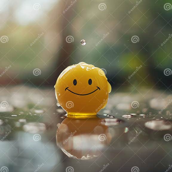 Smiley Face Dropping Raindrop Stock Illustration - Illustration of cute ...