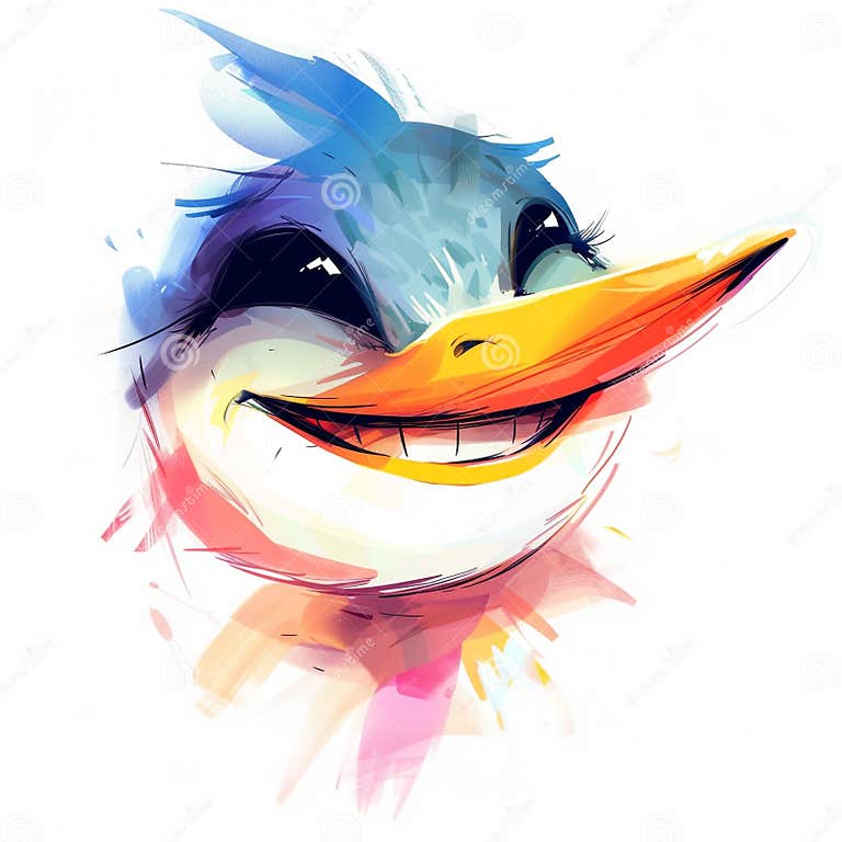Smiley Face Featuring Blue Jay with Bright Colors Stock Illustration ...