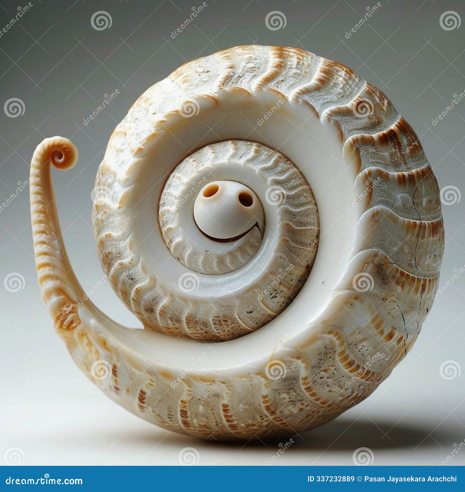 Smiley Face Featuring a Nautilus with a Coiled Shell Stock Illustration ...