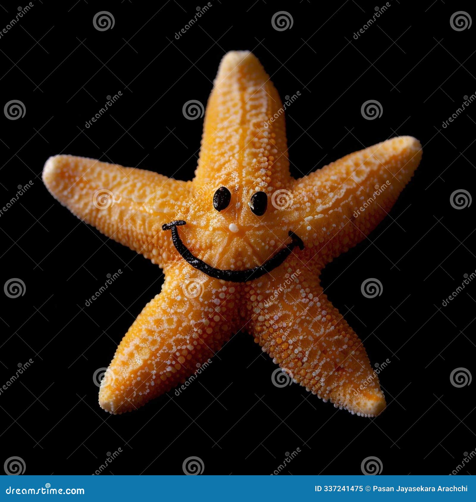 Smiley Face Featuring a Starfish with Five Arms Stock Illustration ...