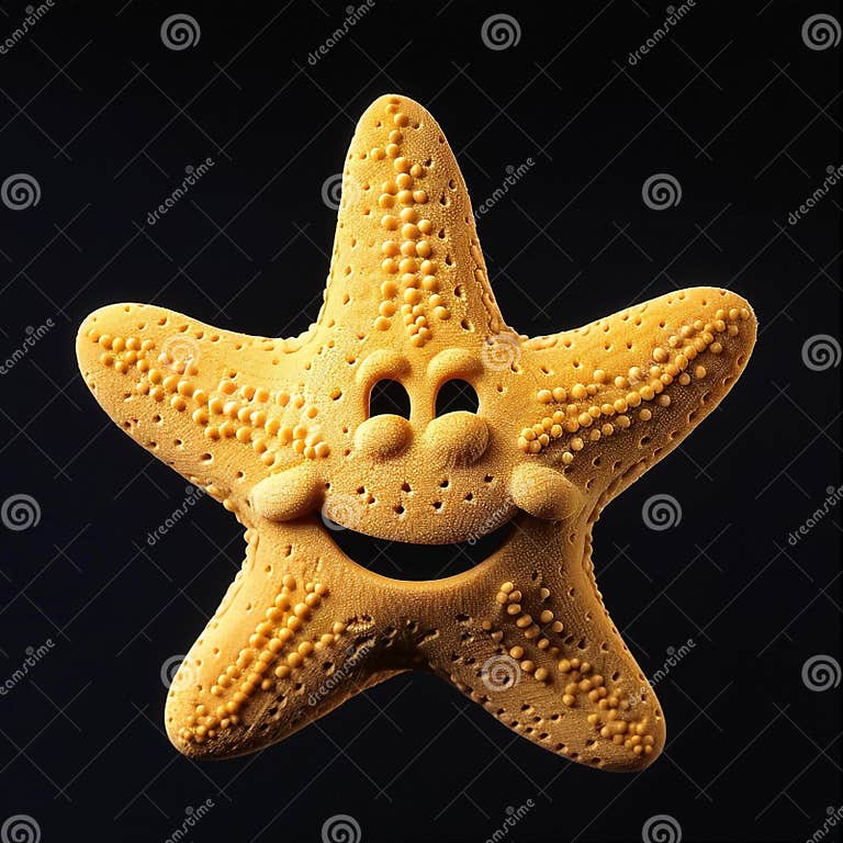 Smiley Face Featuring a Starfish with Five Arms Stock Illustration ...