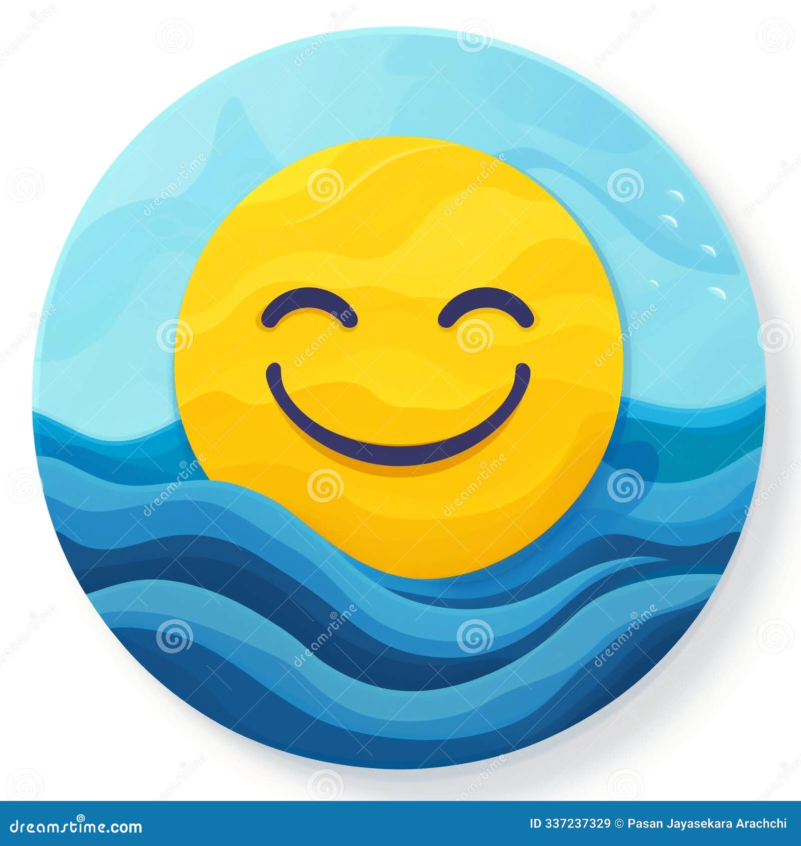 Smiley Face Flowing beside a River Stock Illustration - Illustration of ...