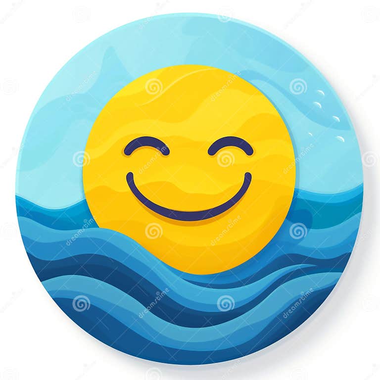 Smiley Face Flowing beside a River Stock Illustration - Illustration of ...