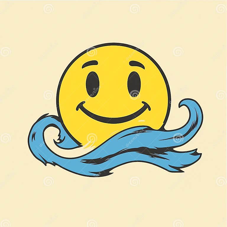 Smiley Face Flowing beside a River Stock Illustration - Illustration of ...