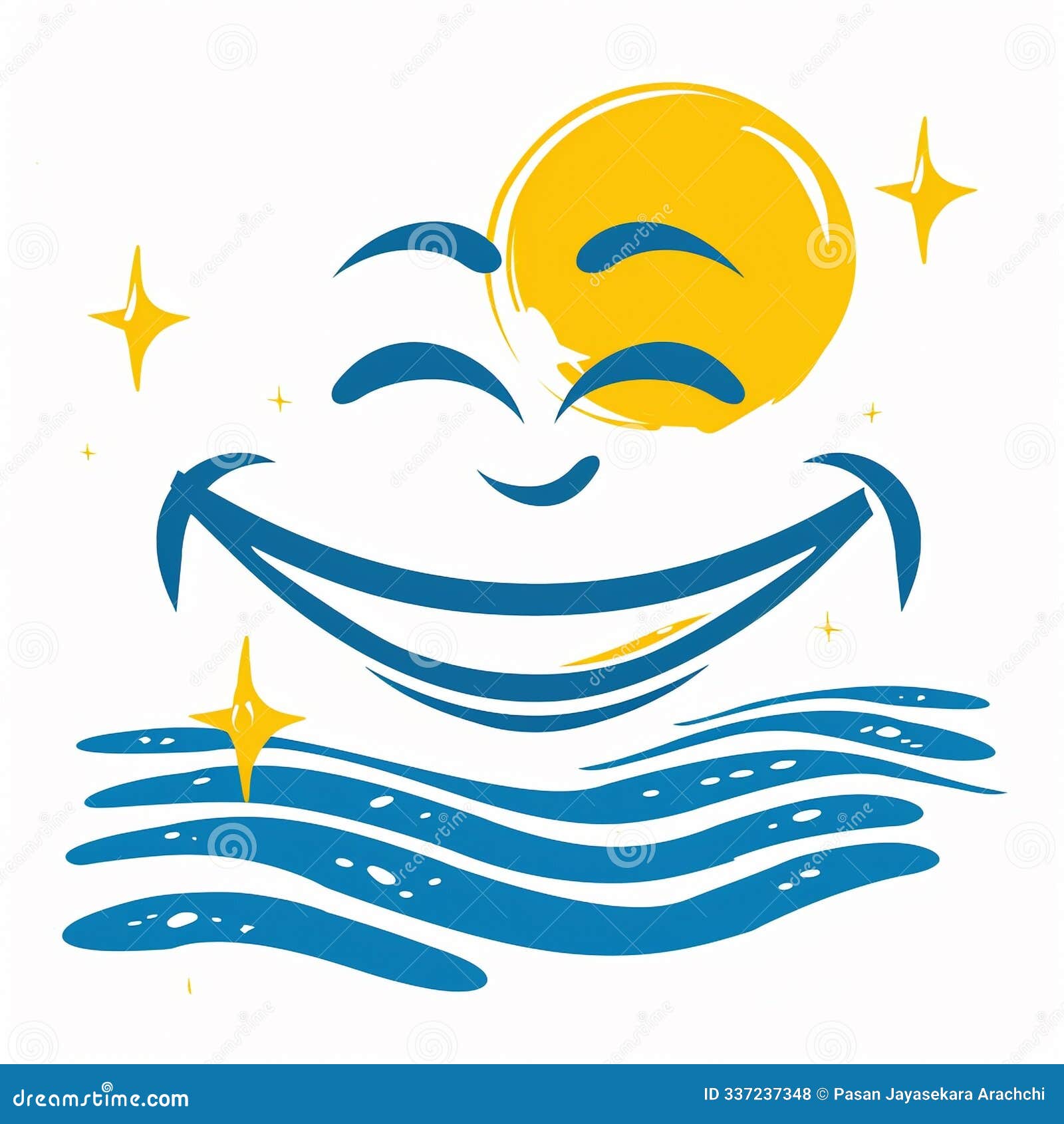 Smiley Face Flowing beside a River Stock Illustration - Illustration of ...