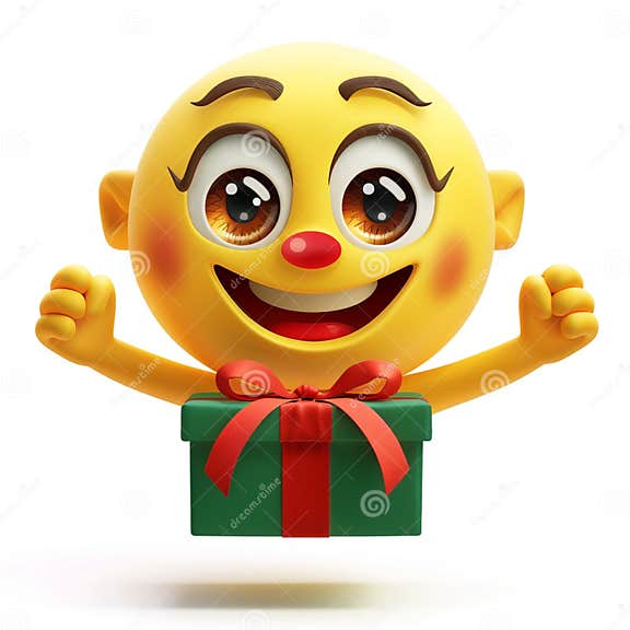Smiley Face Giving a Present Stock Illustration - Illustration of warm ...