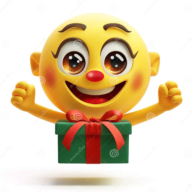 Smiley Face Giving a Present Stock Illustration - Illustration of warm ...