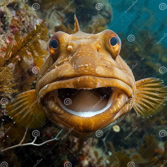 Smiley Face Holding a Cod in Cold Waters Stock Illustration ...