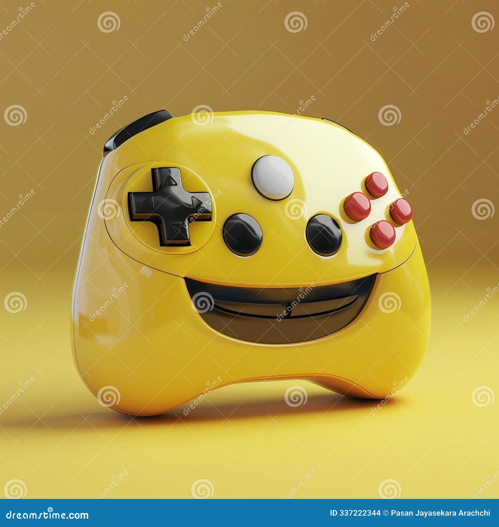 Smiley Face Holding Game Controller Playing Video Games Stock ...