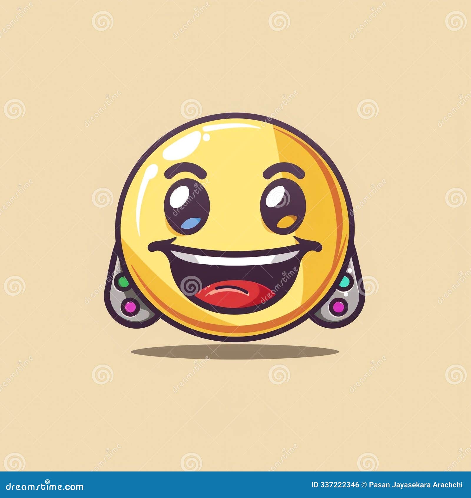 Smiley Face Holding Game Controller Playing Video Games Stock ...